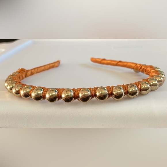 Accessories | Ribbon Copper Beaded Headband New | Poshmark